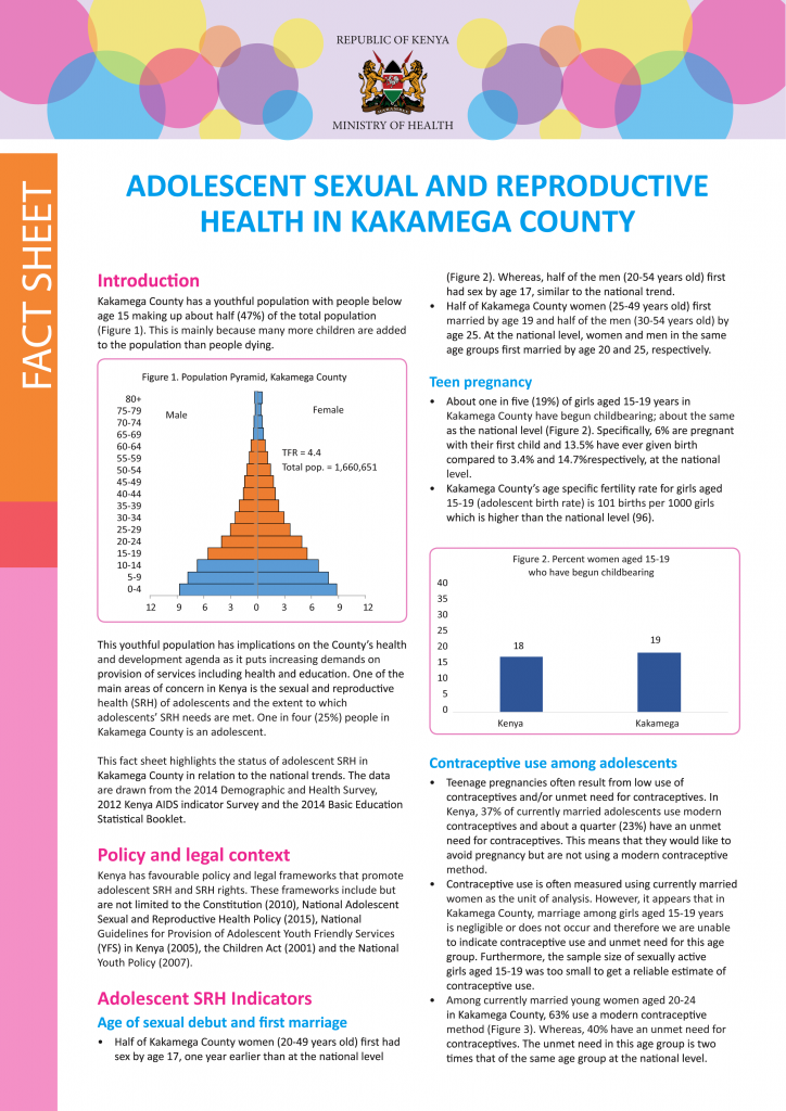 Adolescent Sexual and Reproductive Health in Kakamega County - African Institute for Development ...
