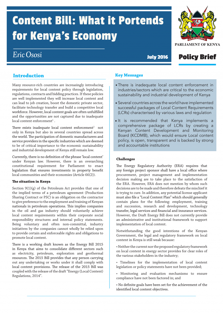 Content Bill: What it Portends for Kenya’s Economy - African Institute ...