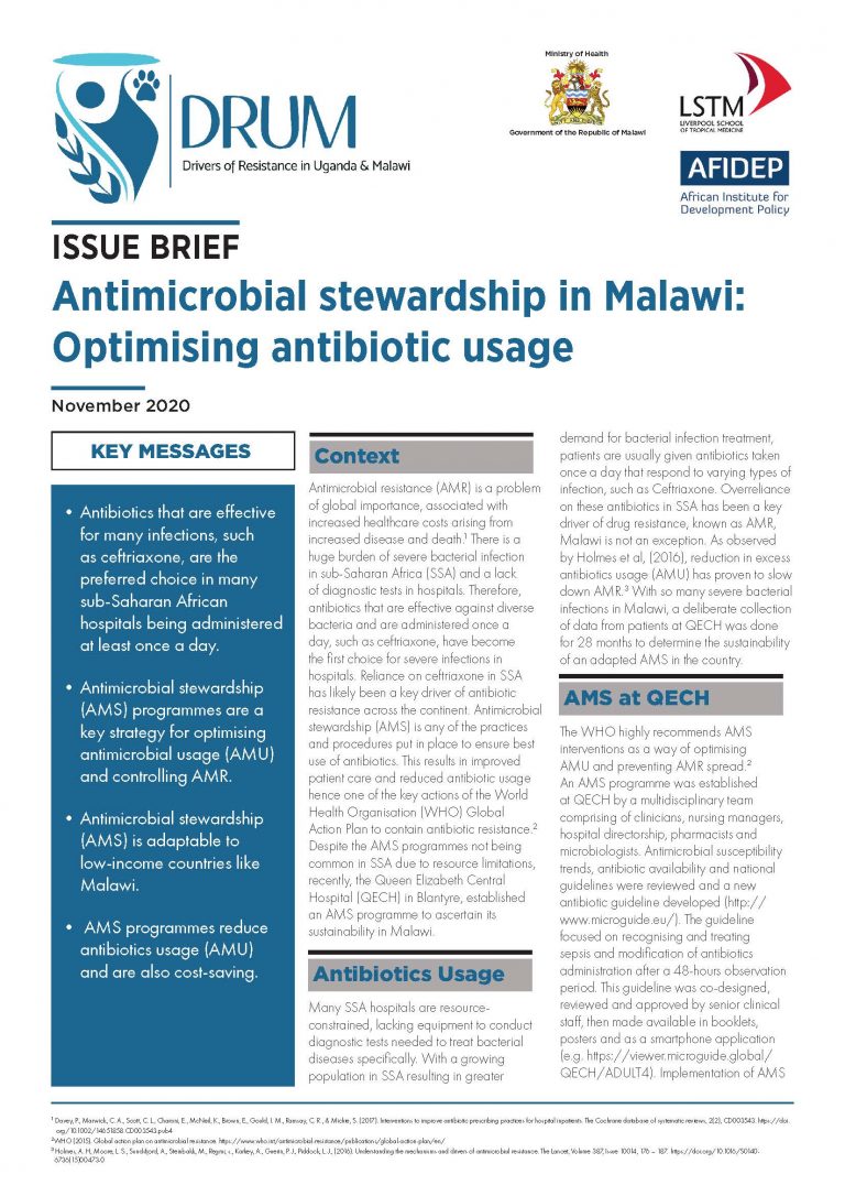 Antimicrobial stewardship in Malawi: Optimising antibiotic usage - African Institute for ...