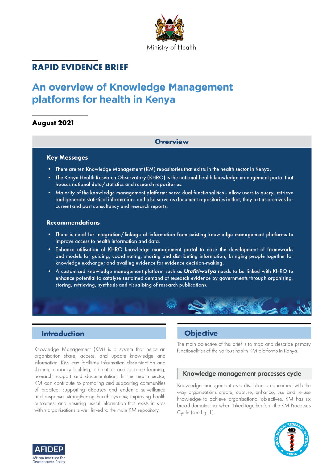 An overview of Knowledge Management platforms for health in Kenya ...
