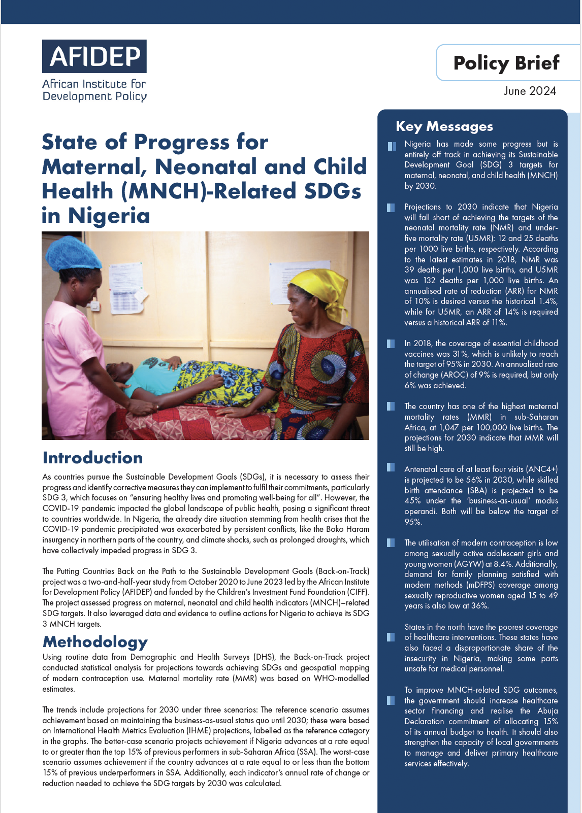 State of Progress for Maternal, Neonatal and Child Health (MNCH ...